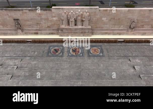 The Reformation Wall in Parc des Bastions in Geneva. towering statues ...