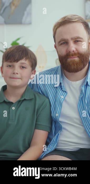 A warm and heartfelt moment of genuine connection shared between a loving father and his son ...