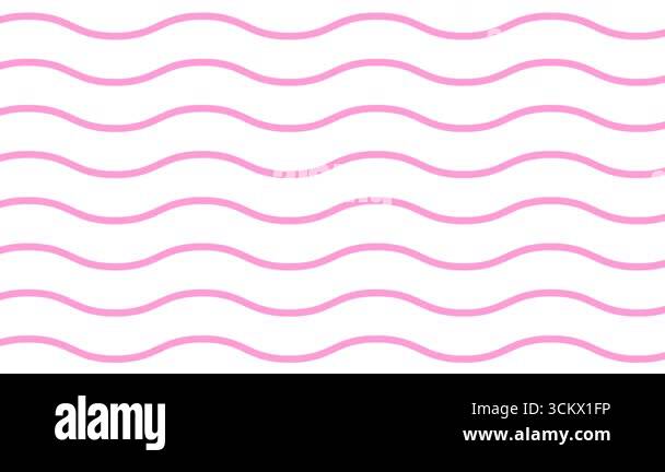 Animated pink wavy lines. Linear background. Decorative pattern. Looped ...
