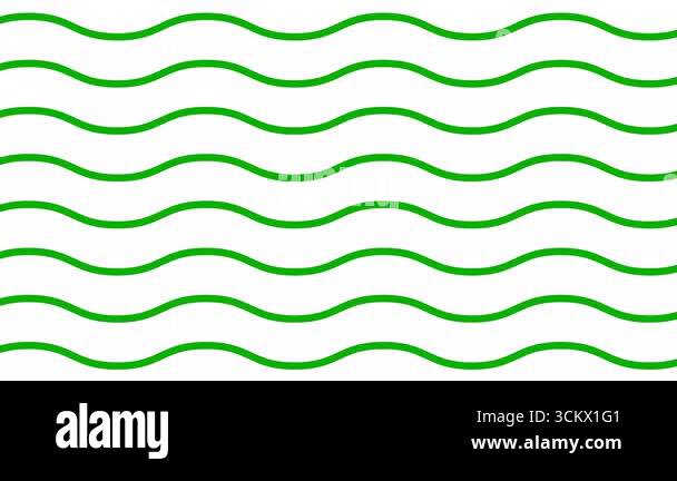 Animated green wavy lines. Linear background. Decorative pattern ...