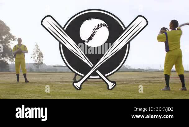 Softball teammates on field receiving lob and executing clockwise drill ...