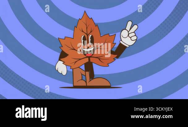 On loop start, maple leaf blinking and smiling while holding peace sign ...