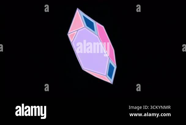 Crystal initially rotating clockwise while tilting and revealing pastel ...