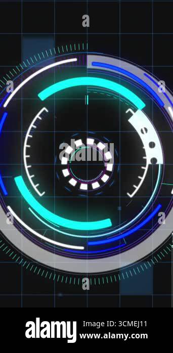 Animation of scope scanning and data processing. Computer interface and technology concept Stock ...