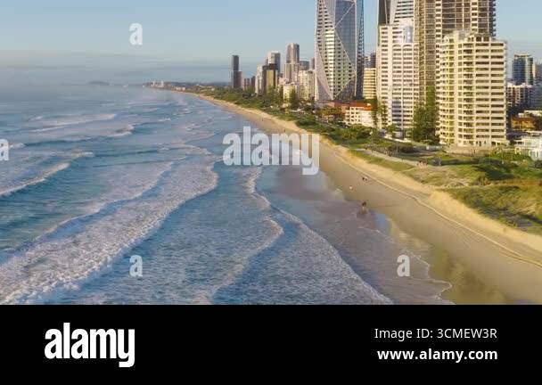 Aerial footage captures Gold Coast's beachfront skyline with high-rise ...