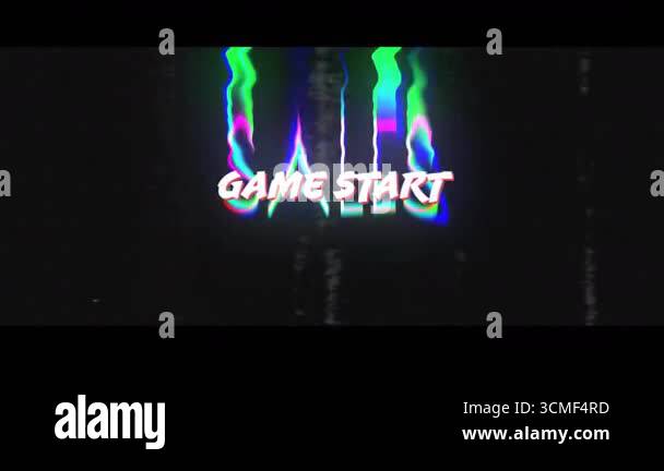 Fragmented letters initiating glitch bars rippling while forming 'GAME ...