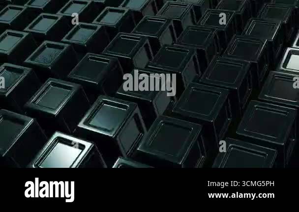 Clean Shapes Emerald Green Cubes 4K Motion Graphics Loop - Abstract Technology Background ...