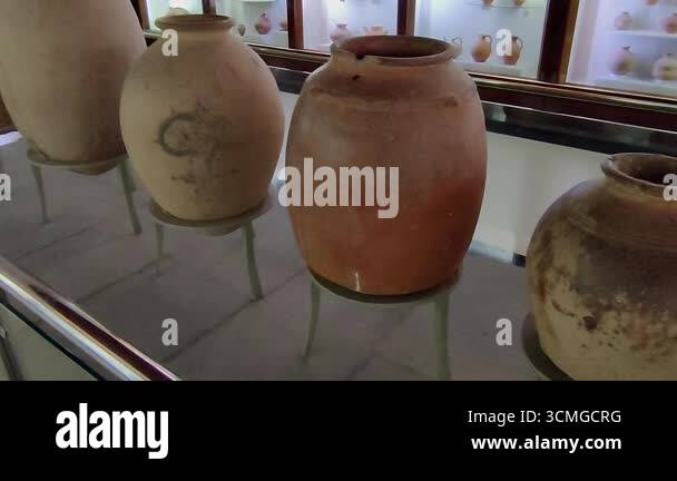 Inside View of Taxila Museum Displaying Large Ancient Handmade Pots ...