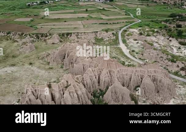 Canyon in Sohawa Pakistan Roadside Geological Wonder with Eroded Rock ...