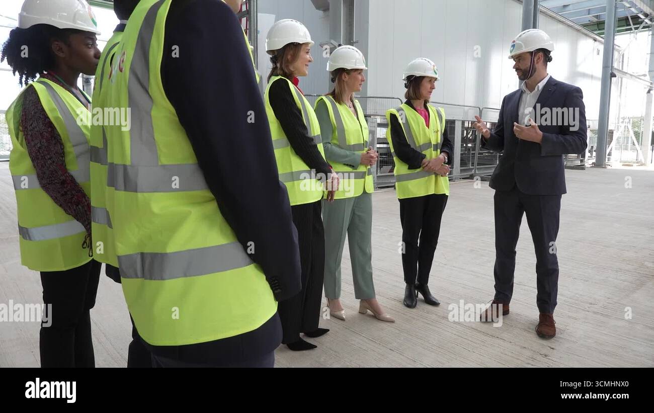 Rachel Reeves opens new Google data centre in Waltham Cross Stock Video ...