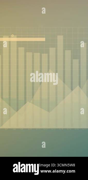 Animation of statistical data processing against green and pink ...