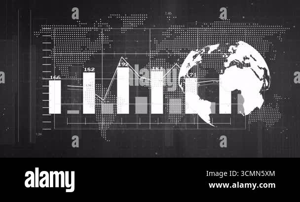 Dashboard opening animating bars and line graph updating values while ...