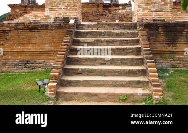 Ascending ancient steps at Ayutthaya temple Stock Video Footage - Alamy