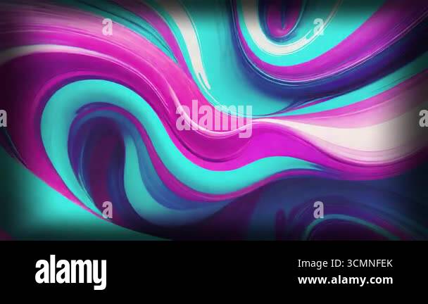 Abstract 3D Render of Cyan and Magenta Swirls. A vibrant, futuristic ...