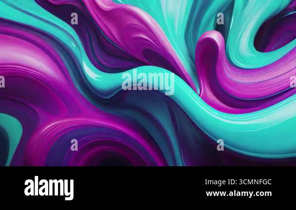 Abstract 3D Render of Cyan and Magenta Swirls. A vibrant, futuristic ...