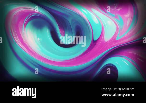Abstract 3D Render of Cyan and Magenta Swirls. A vibrant, futuristic ...