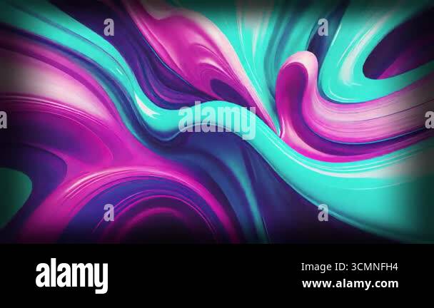 Abstract 3D Render of Cyan and Magenta Swirls. A vibrant, futuristic ...