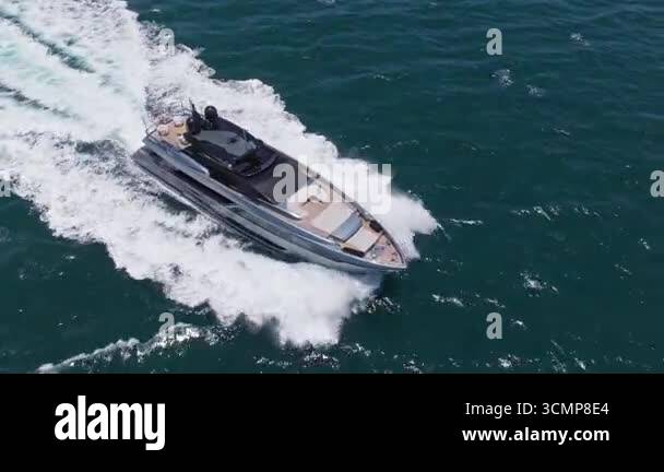 Summer vacation. Motor yacht boat in sea. Boat trip. Travel destination ...