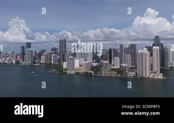Aerial view of Brickell skyscrapers. Brickell cityscape of downtown ...