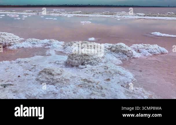 Kuialnyk Estuary, salt Sodium chloride crystallized on the bottom Stock ...