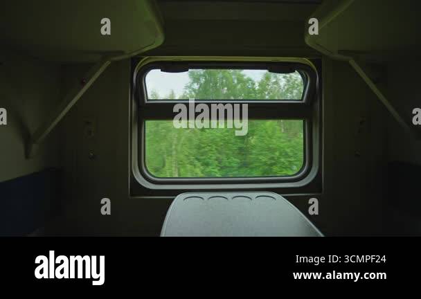 Window of a moving train. High quality 4k footage Stock Video Footage ...