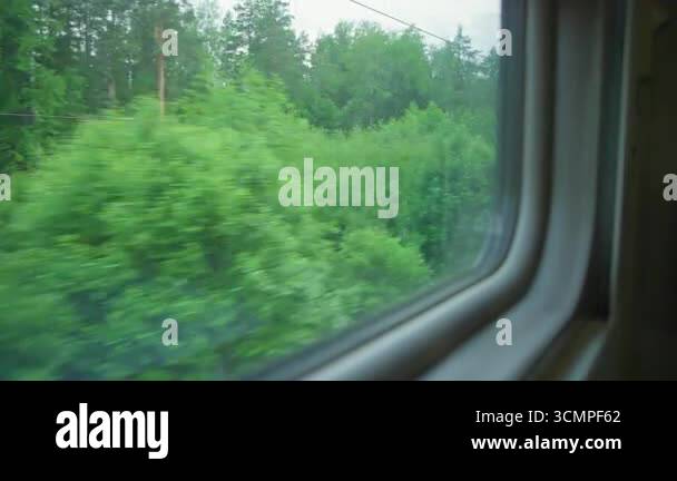 Window of a moving train. High quality 4k footage Stock Video Footage ...