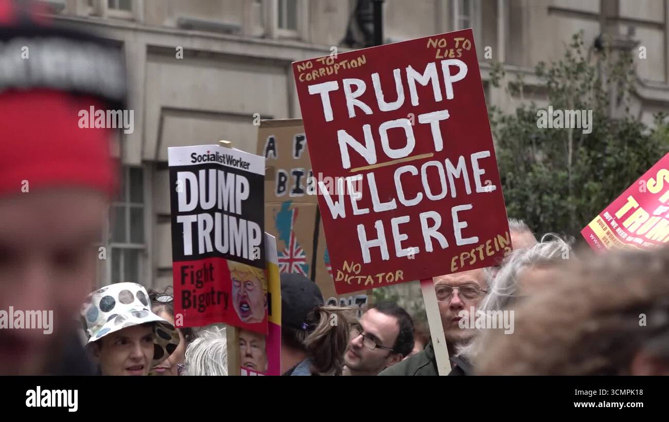 Hundreds gather in Central London to protest against Donald Trump's ...
