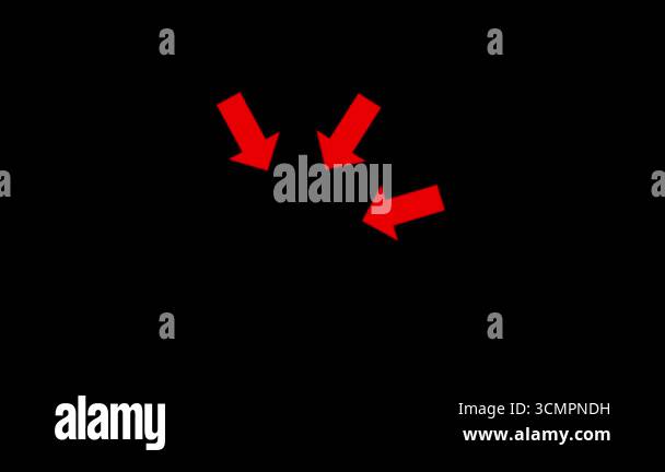 Animation of Three Red Arrows Pointing on a Bright Green Background ...