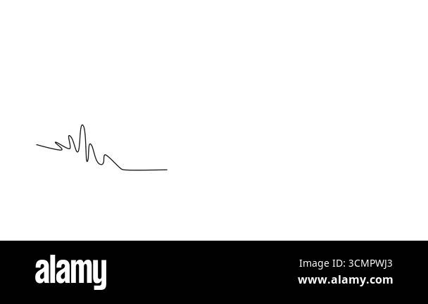 Animated self drawing of continuous line draw female wakeboarding in ...