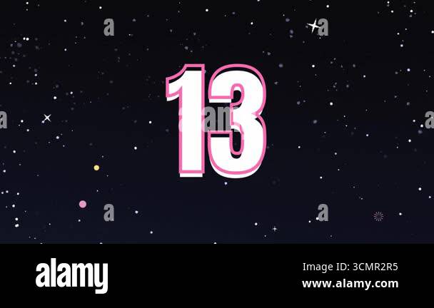 number 1 4 celebration with fireworks and night starry sky background ...
