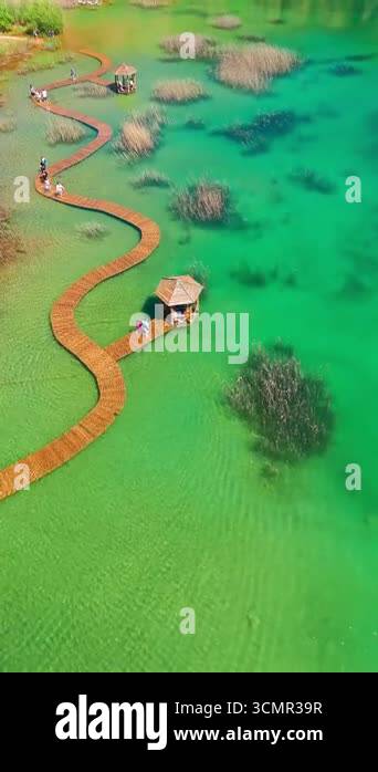 Aerial view of Park Grodek in Jaworzno, Southern Poland. Known as the ...