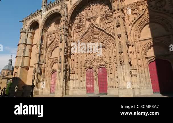 Magnificent historic facade of the Salamanca Cathedral in Castile and ...