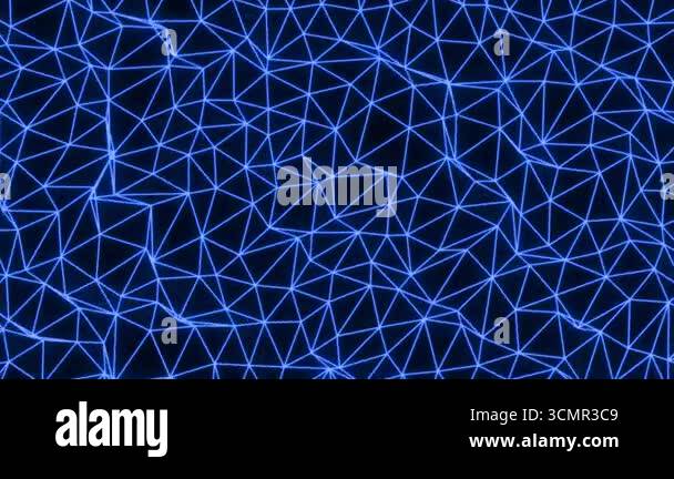 Futuristic Neon Blue Pattern Loop Animation on Black Background Stock Video Footage - Alamy