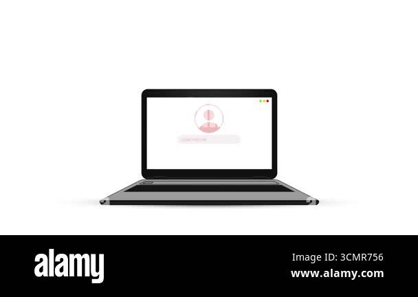 Weak Security and profile showing on the screen of laptop, 4k animation ...