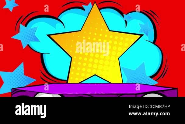 Comic Book Product podium stage animation for presentation with Star ...