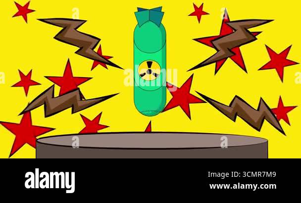 Comic Book Product podium stage animation for presentation with Missile ...