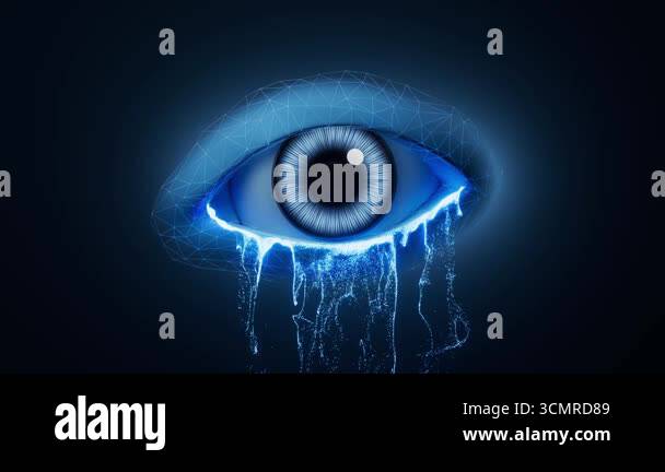 An eye in the dark with vfx particles, 3d rendering Stock Video Footage ...