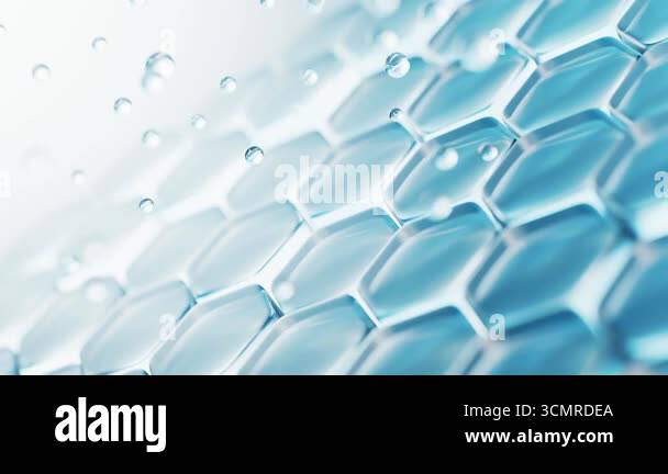 Hexagonal skin cells with cosmetics concept, 3d rendering Stock Video ...