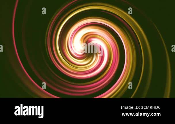 Glowing red and yellow light ray abstract twisting tunnel motion, Abstract rotating spiral ...