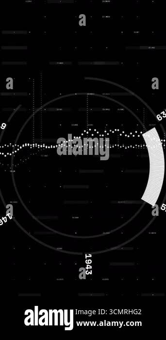 Animation of circular data visualization with numerical values over ...