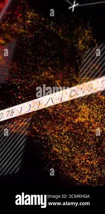 Data visualization and analysis animation over abstract particle ...
