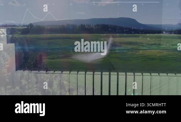 Heat initiating dust devil swirling upward beyond railing while data ...