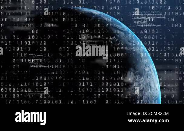 Streaming binary columns initiating scene while rotating Earth ...