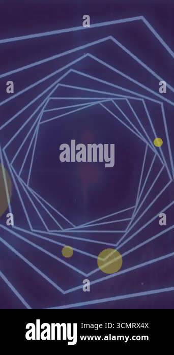 Animation of shapes moving over network of network of connections ...