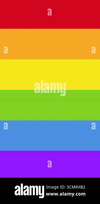 Animation of rainbow ribbon and male profile over rainbow background ...