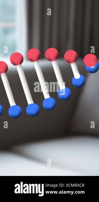 Animation of dna strand over house interior. Moving house, interior and ...