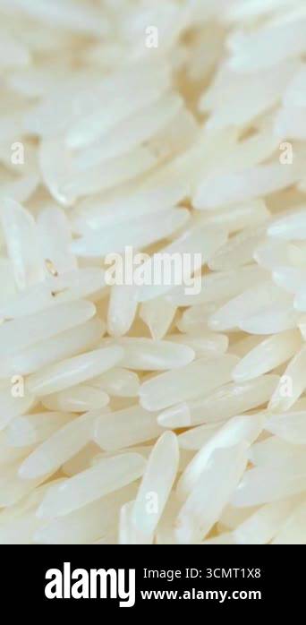 Rice grain. Uncooked food, basmati rice. Pile of raw long grain rice ...