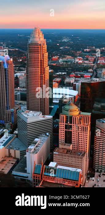 Gorgeous architecture of beautiful metropolis downtown in the pink ...