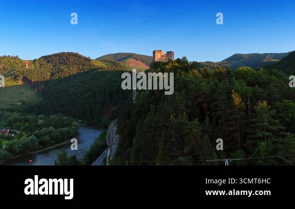 Castle towers over lush valley Stock Videos & Footage - HD and 4K Video ...