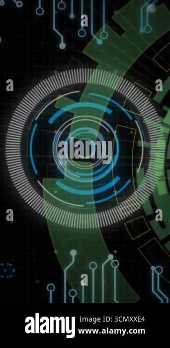 Animation of round scanner, microprocessor connections and data ...